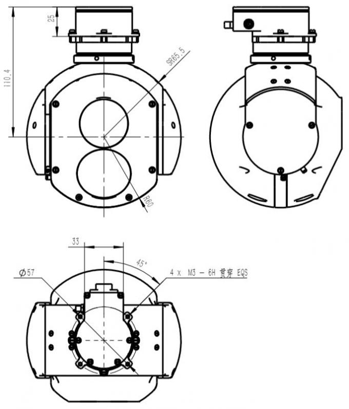 1kg Two Axis Electro Optical Targeting System EO IR Sensor