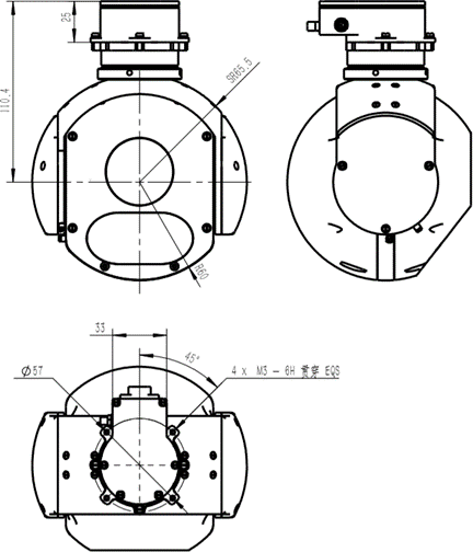 Gyro Stabilized Electronic Optical System 2 Axis ISR Gimbal Payload